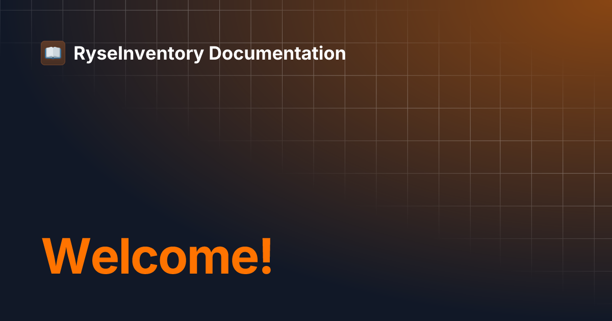 Welcome! | RyseInventory Documentation