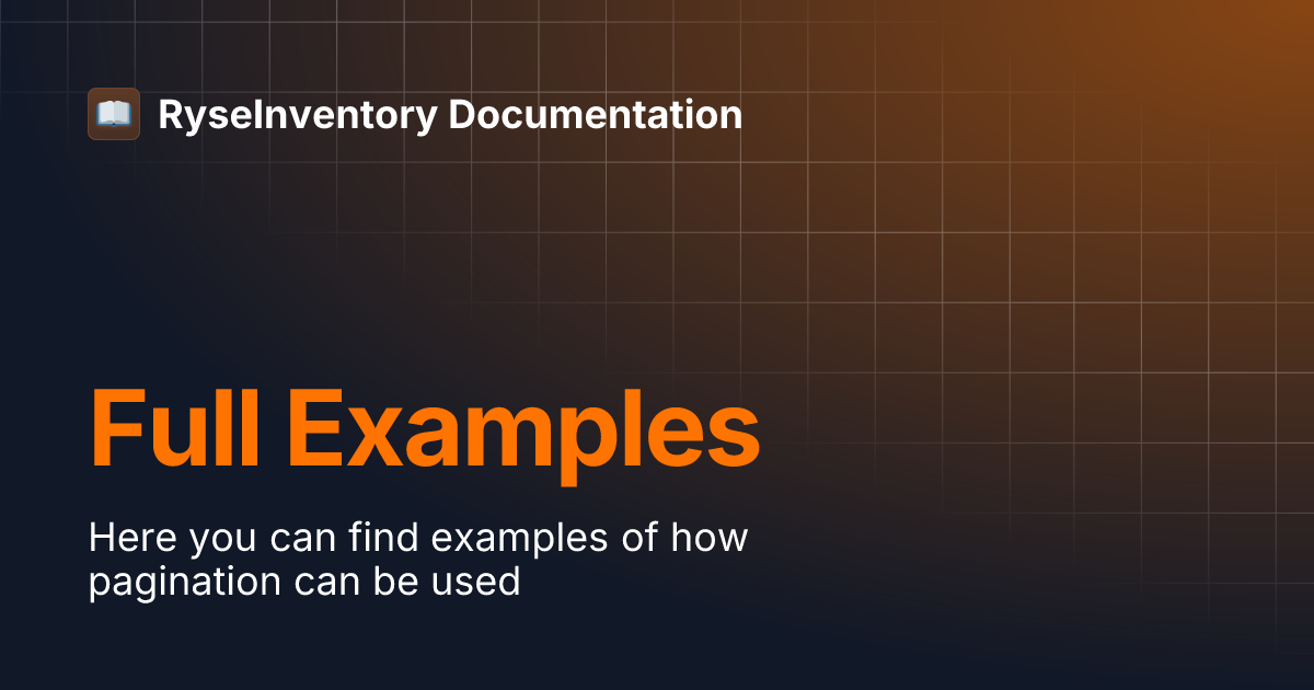 Full Examples | RyseInventory Documentation